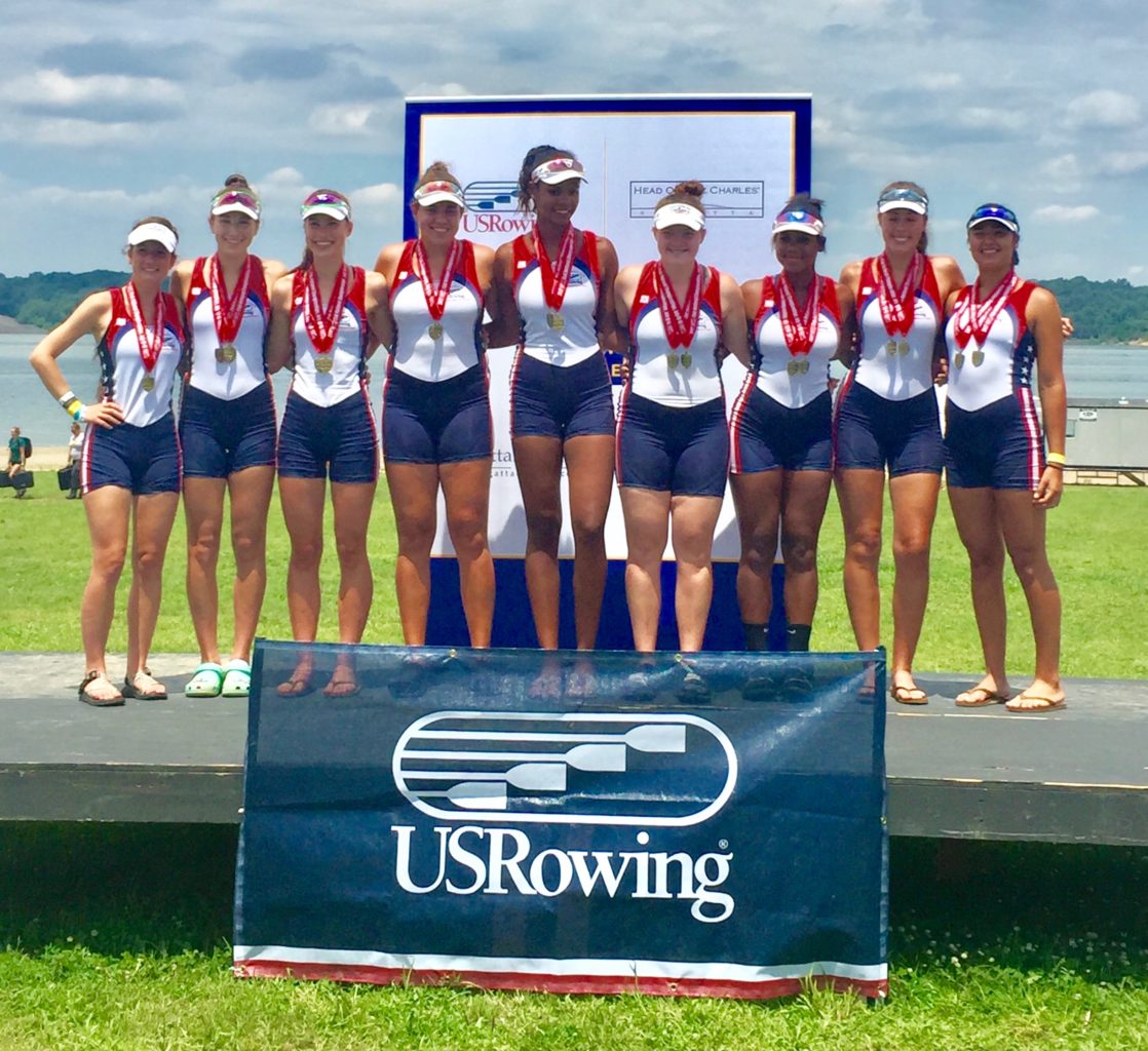 CBC rowers Heidi Jacobson (2nd from left) and Jenna Macrae (3rd from left) each won 2 Gold ...